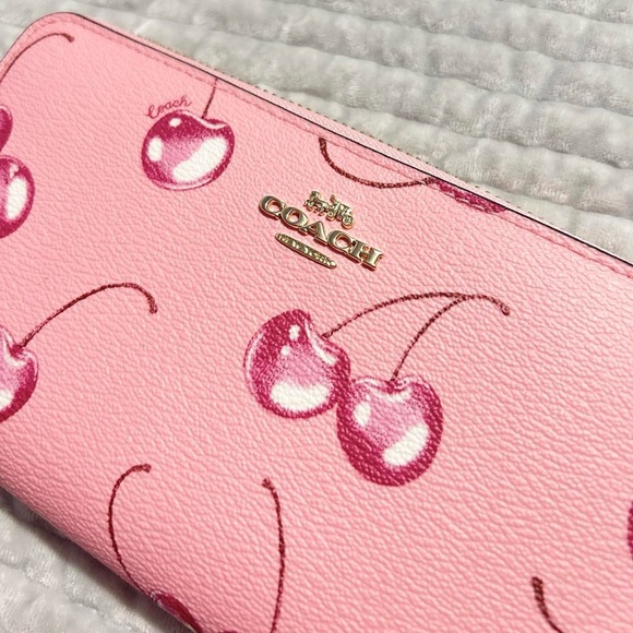 Coach | Bags | Coach Cherry Long Zip Around Wallet | Poshmark